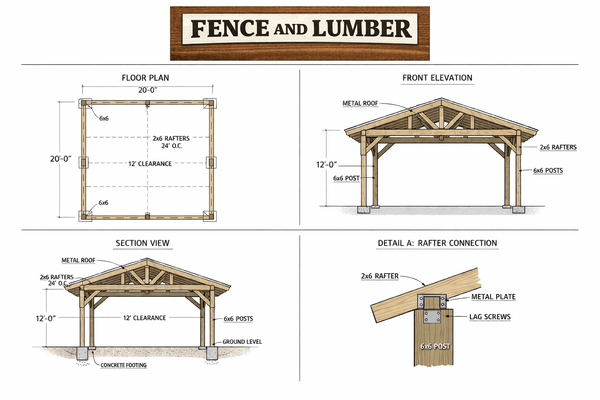 20x20 Complete Pole Barn Kit - Durable, DIY Solution – Fence and Lumber